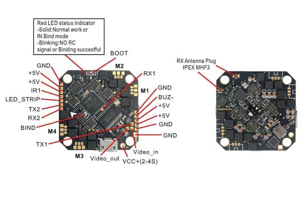 Crazybee F411 AIO 2-4s Flight Controller build-in 20/25A ESC + RX ...